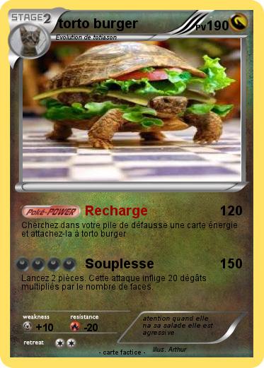 Pokémon torto burger - Recharge - Ma carte Pokémon