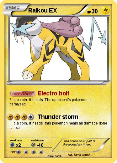 Pokémon Raikou lv X 16 16 - Electro bolt - My Pokemon Card