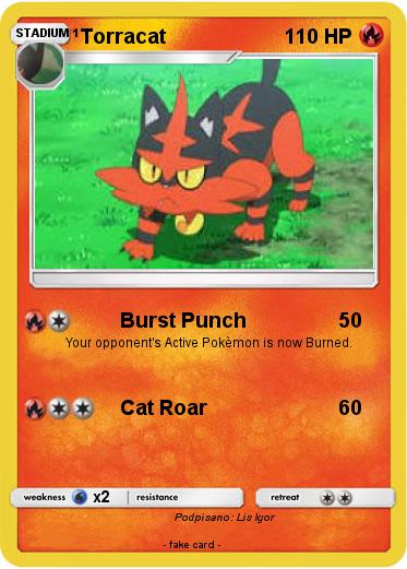 Pokémon Torracat 62 62 - Burst Punch - Twoja własna karta pokemon