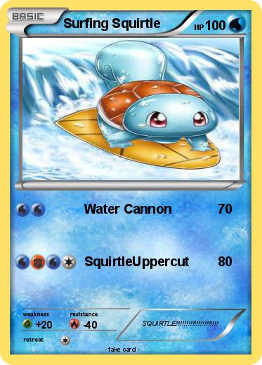 Pokémon Surfing Squirtle - Water Cannon - My Pokemon Card