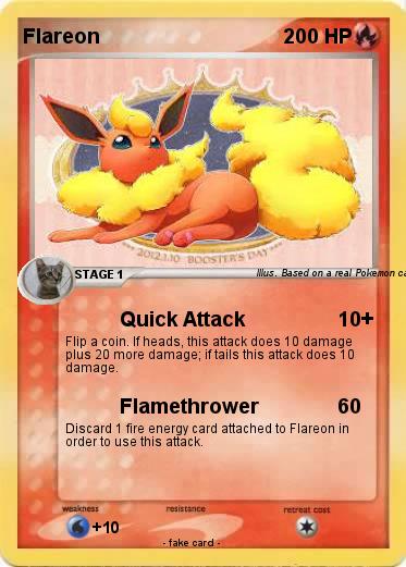 Pokémon Flareon 829 829 - Quick Attack - My Pokemon Card