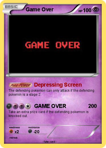 Pokémon Game Over 66 66 - Depressing Screen - My Pokemon Card