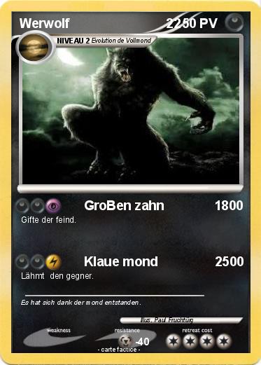 Pokémon Werwolf 22 22 - GroBen zahn 1800 - Ma carte Pokémon