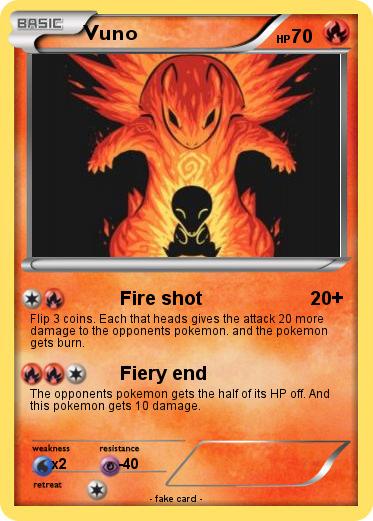 Pokémon Vuno - Fire shot - My Pokemon Card