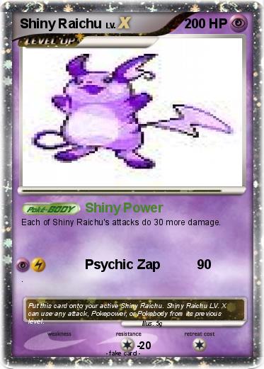 Pokémon Shiny Raichu 2 2 - Shiny Power - My Pokemon Card