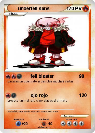 Pokémon underfell sans 13 13 - fell blaster - Mi carta pokémon