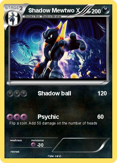 Pokémon Shadow Mewtwo X 2 2 - Shadow ball - My Pokemon Card