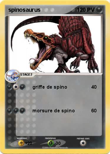 Pokémon spinosaurus 20 20 - griffe de spino - Ma carte Pokémon