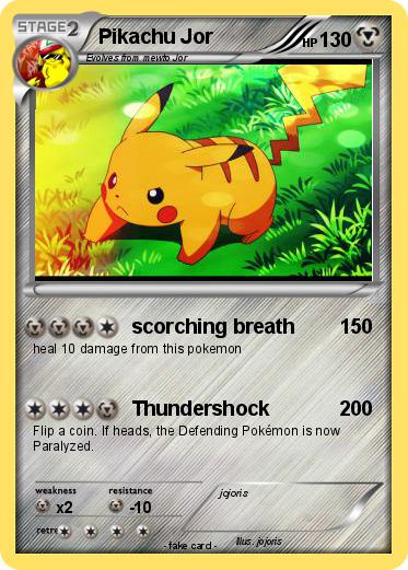 Pokémon Pikachu Jor - scorching breath - My Pokemon Card