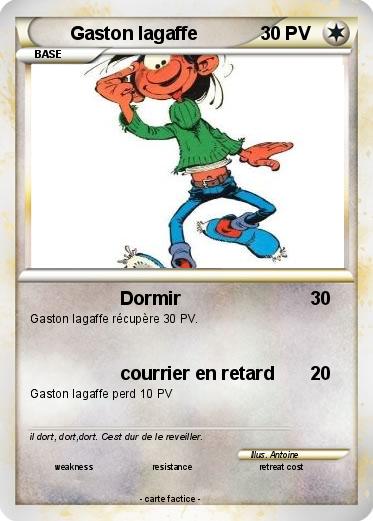 Pokémon Gaston lagaffe 5 5 - Dormir - Ma carte Pokémon