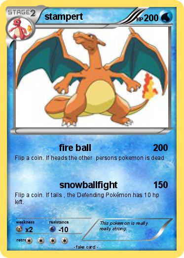 Pokémon stampert - fire ball - My Pokemon Card