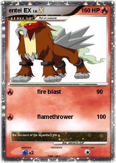 Pokémon entei EX 131 131 - fire blast - My Pokemon Card