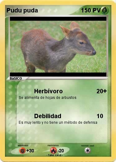 Pokémon Pudu puda - Herbívoro - Mi carta pokémon