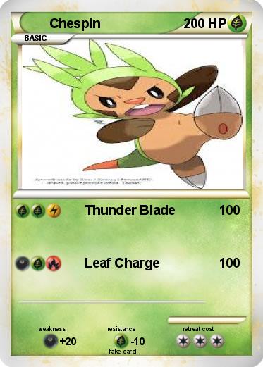 Pokémon Chespin 38 38 - Thunder Blade - My Pokemon Card