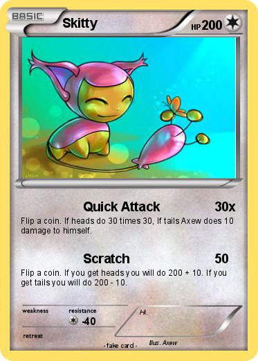Pokémon Skitty 144 144 - Quick Attack - My Pokemon Card