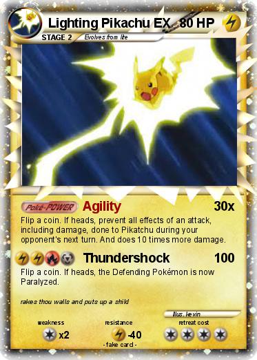 Pokémon Lighting Pikachu EX - Agility - My Pokemon Card