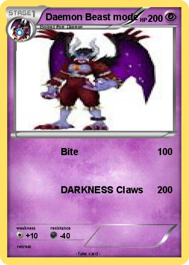 Pokémon Daemon Beast mode - Bite - My Pokemon Card