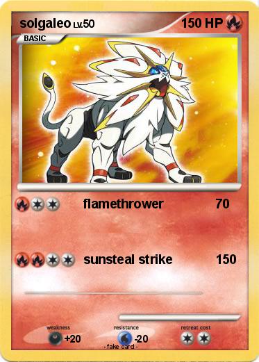 Pokémon solgaleo 135 135 - flamethrower - My Pokemon Card