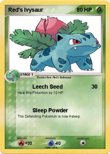 Pokémon Red s Ivysaur 3 3 - Leech Seed - My Pokemon Card