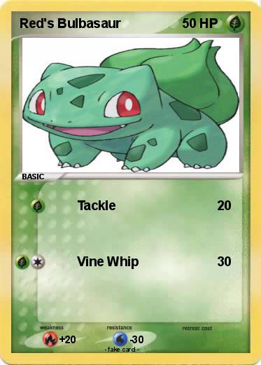 Pokémon Red s Bulbasaur 5 5 - Tackle - My Pokemon Card
