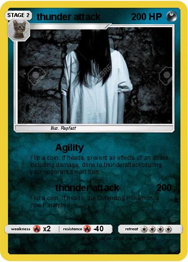 Pokémon thunder attack - Agility - My Pokemon Card