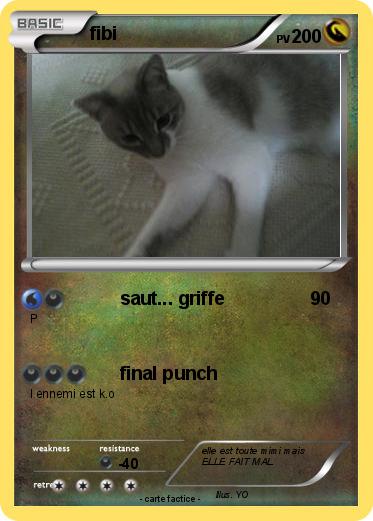 Pokémon fibi 13 13 - saut... griffe - Ma carte Pokémon
