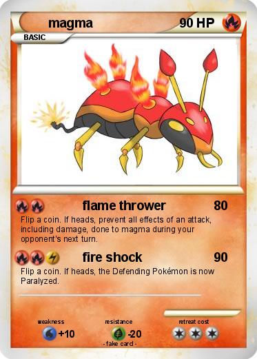 Pokémon magma 138 138 - flame thrower - My Pokemon Card
