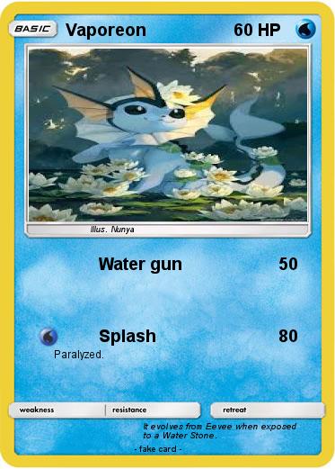 Pokémon Vaporeon 757 757 - Water gun - My Pokemon Card