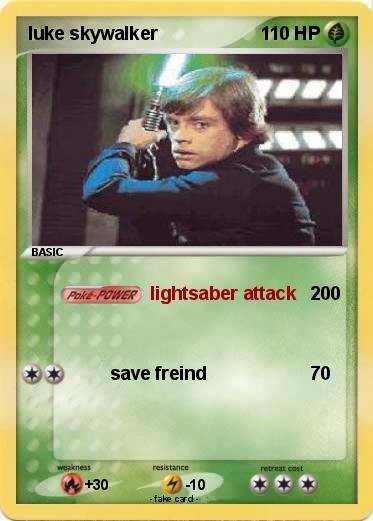 Pokémon luke skywalker 118 118 - lightsaber attack - My Pokemon Card