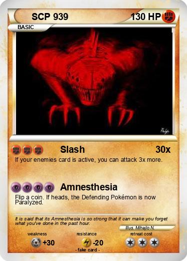 Pokémon SCP 939 30 30 - Slash - My Pokemon Card