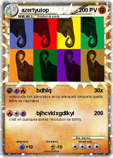 Pokémon azertyuiop 26 26 - bdhlq - Ma carte Pokémon
