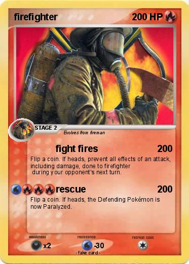 Pokémon firefighter 17 17 - fight fires - My Pokemon Card