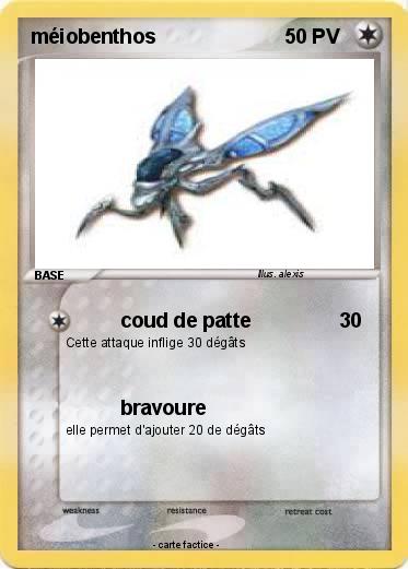 Pokémon meiobenthos - coud de patte - Ma carte Pokémon