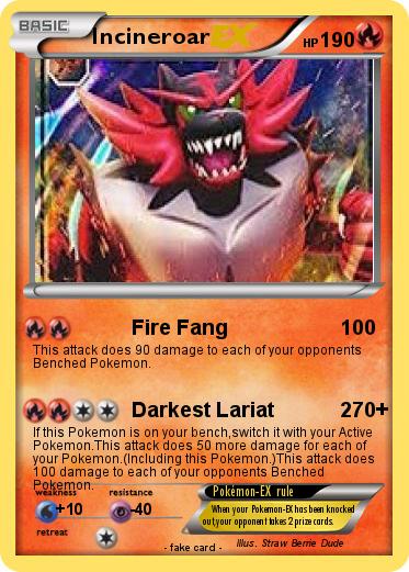 Pokémon Incineroar 99 99 - Fire Fang - My Pokemon Card