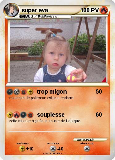 Pokémon super eva 1 1 - trop migon - Ma carte Pokémon