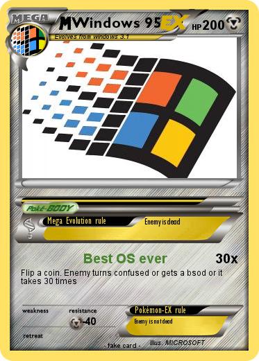 Pokémon Windows 95 32 32 - Best OS ever - My Pokemon Card