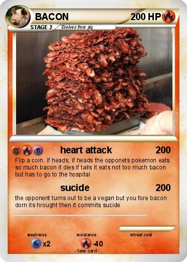 Pokémon BACON 164 164 - heart attack - My Pokemon Card