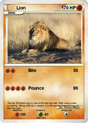 Pokémon Lion 598 598 - Bite - My Pokemon Card