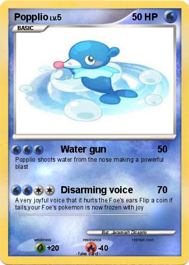 Pokémon Popplio 41 41 - Water gun - My Pokemon Card