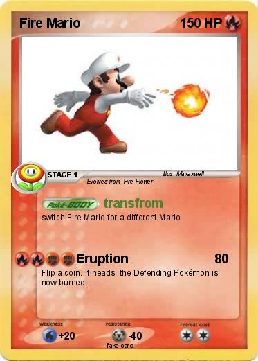 Pokémon Fire Mario 433 433 - transfrom - My Pokemon Card