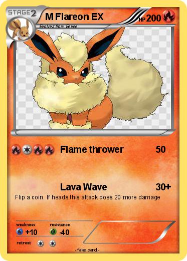 Pokémon M Flareon EX 11 11 - Flame thrower - My Pokemon Card