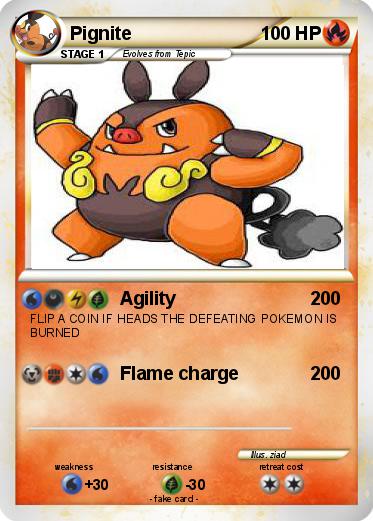 Pokémon Pignite 324 324 - Agility - My Pokemon Card