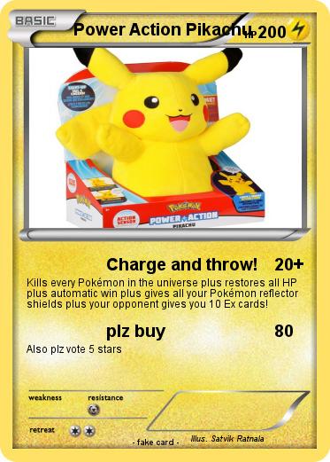 Pokémon Power Action Pikachu - Charge and throw! - My Pokemon Card
