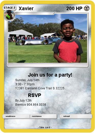 Pokémon Xavier 491 491 - Join us for a party! - My Pokemon Card