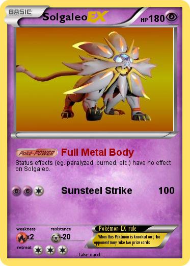 Pokémon Solgaleo 478 478 - Full Metal Body - My Pokemon Card