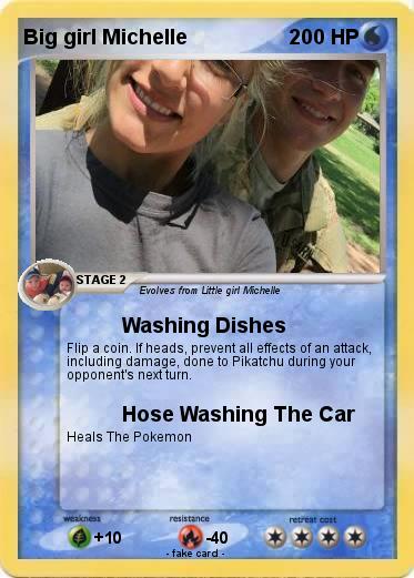Pokémon Big girl Michelle - Washing Dishes - My Pokemon Card