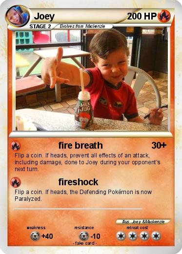Pokémon Joey 295 295 - fire breath - My Pokemon Card