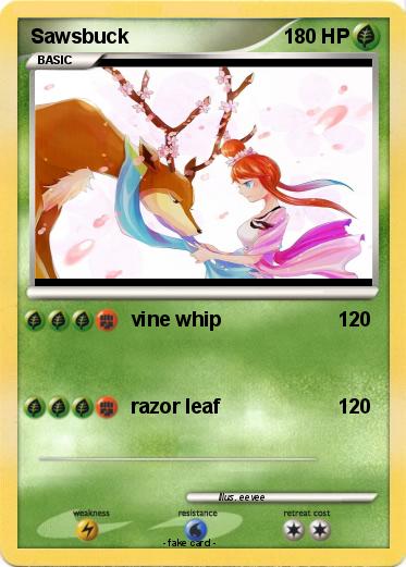 Pokémon Sawsbuck 24 24 - vine whip - My Pokemon Card