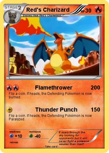 Pokémon Red s Charizard 56 56 - Flamethrower - My Pokemon Card