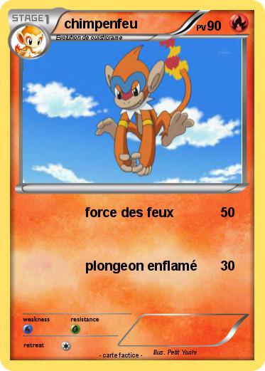 Pokémon chimpenfeu 74 74 - force des feux - Ma carte Pokémon